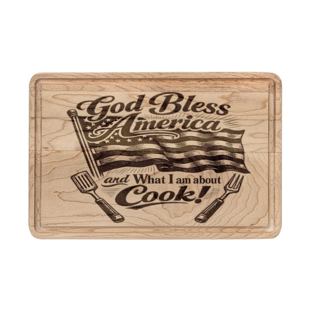 God Bless America… and What I Am About to Cook!™ Engraved Wooden ...